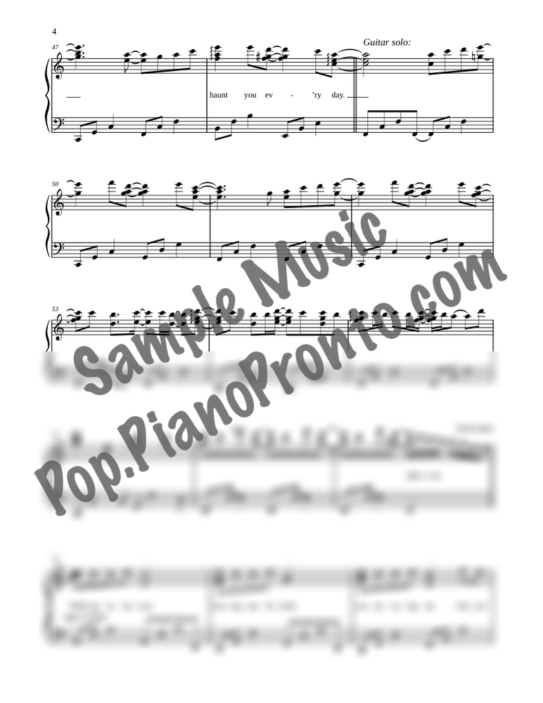 Haunt You Every Day (Intermediate: Lyrical Version) By Weezer - F.M. Sheet Music - Pop ...